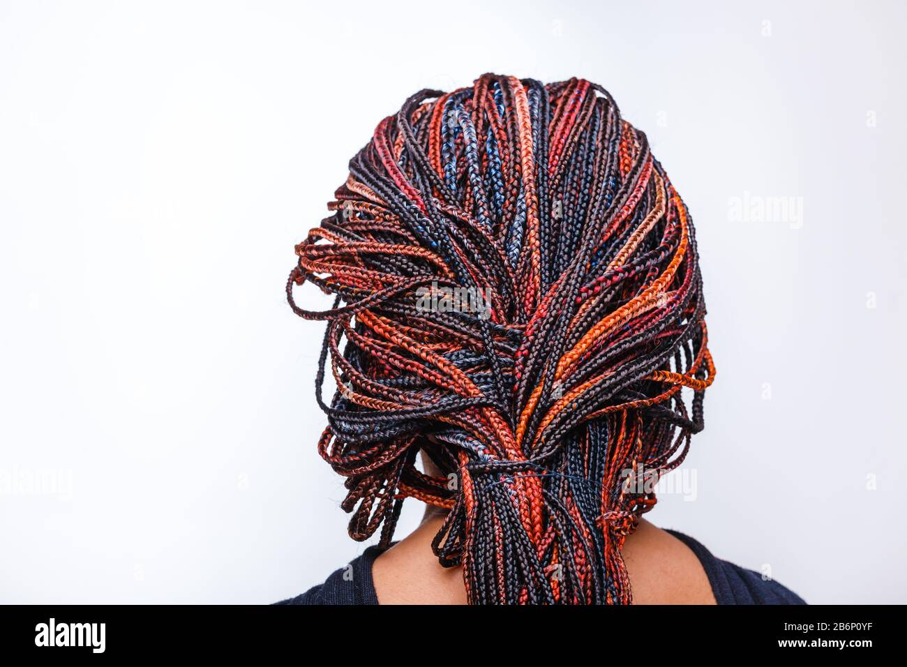 Close-up of afro pigtails braids in Zizi and Kanekalon technique with ...