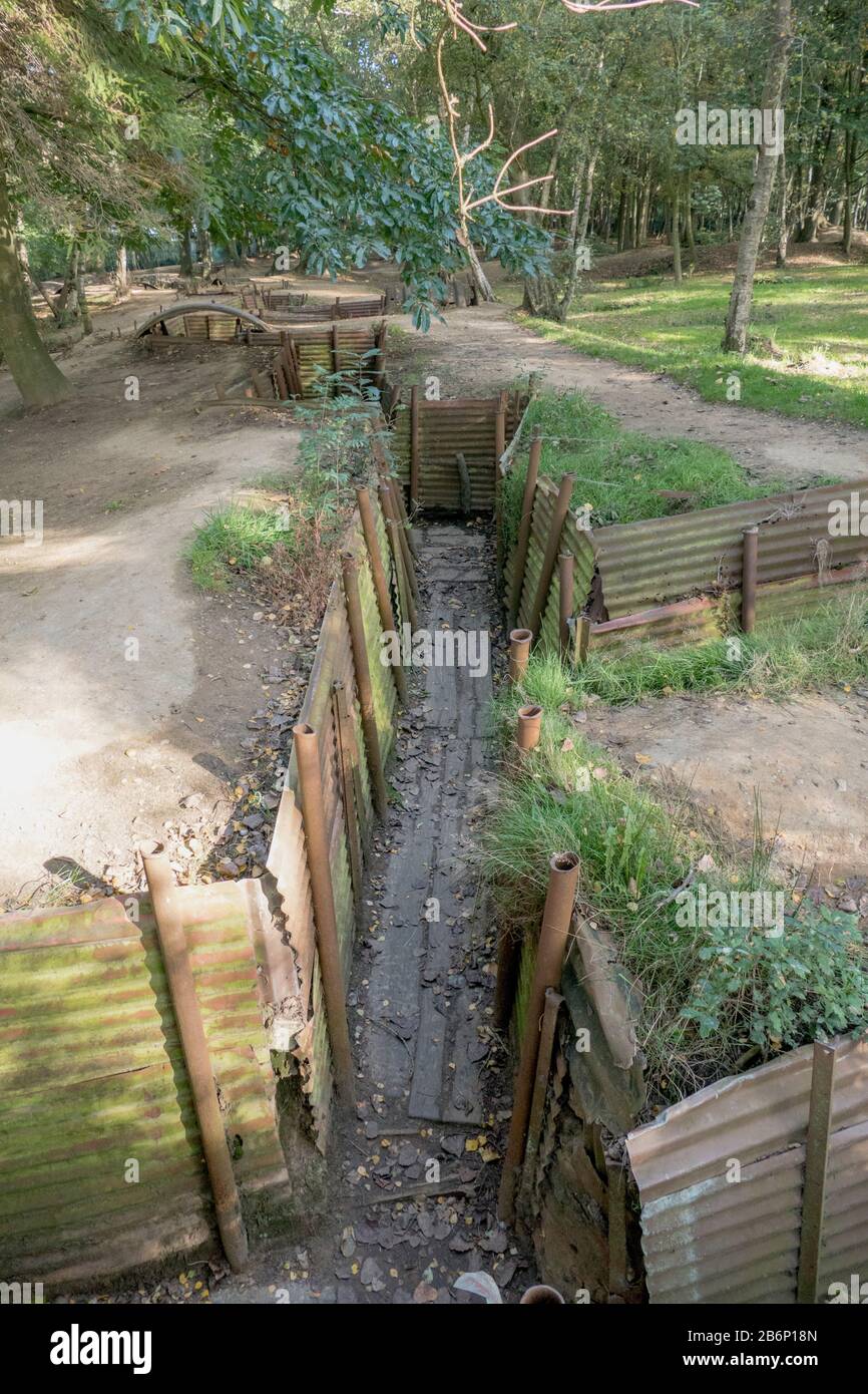 British World War 1 trenches at Hill 62 Sanctuary Wood on the Ypres ...
