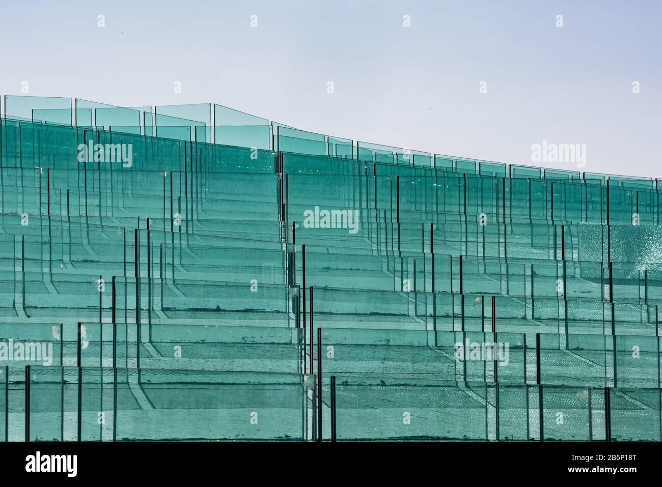 Sheets of green tempered clear glass Stock Photo - Alamy