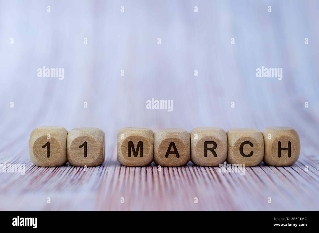 Date March 11, wooden cubes. Days of the month Stock Photo - Alamy