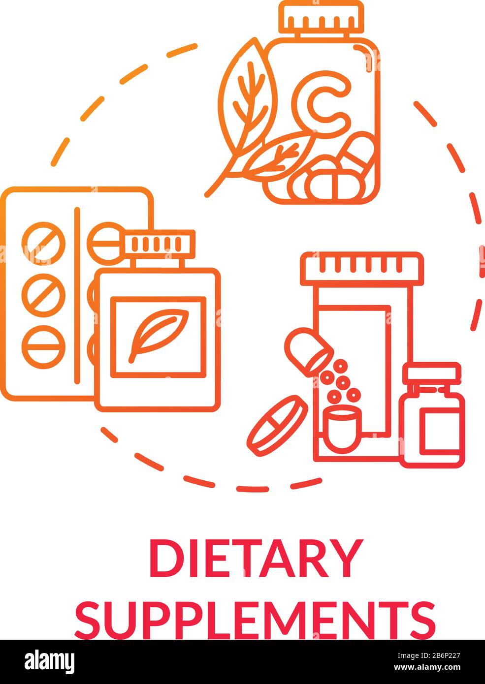 Dietary supplements concept icon. Alternative medicine, homeopathy idea ...
