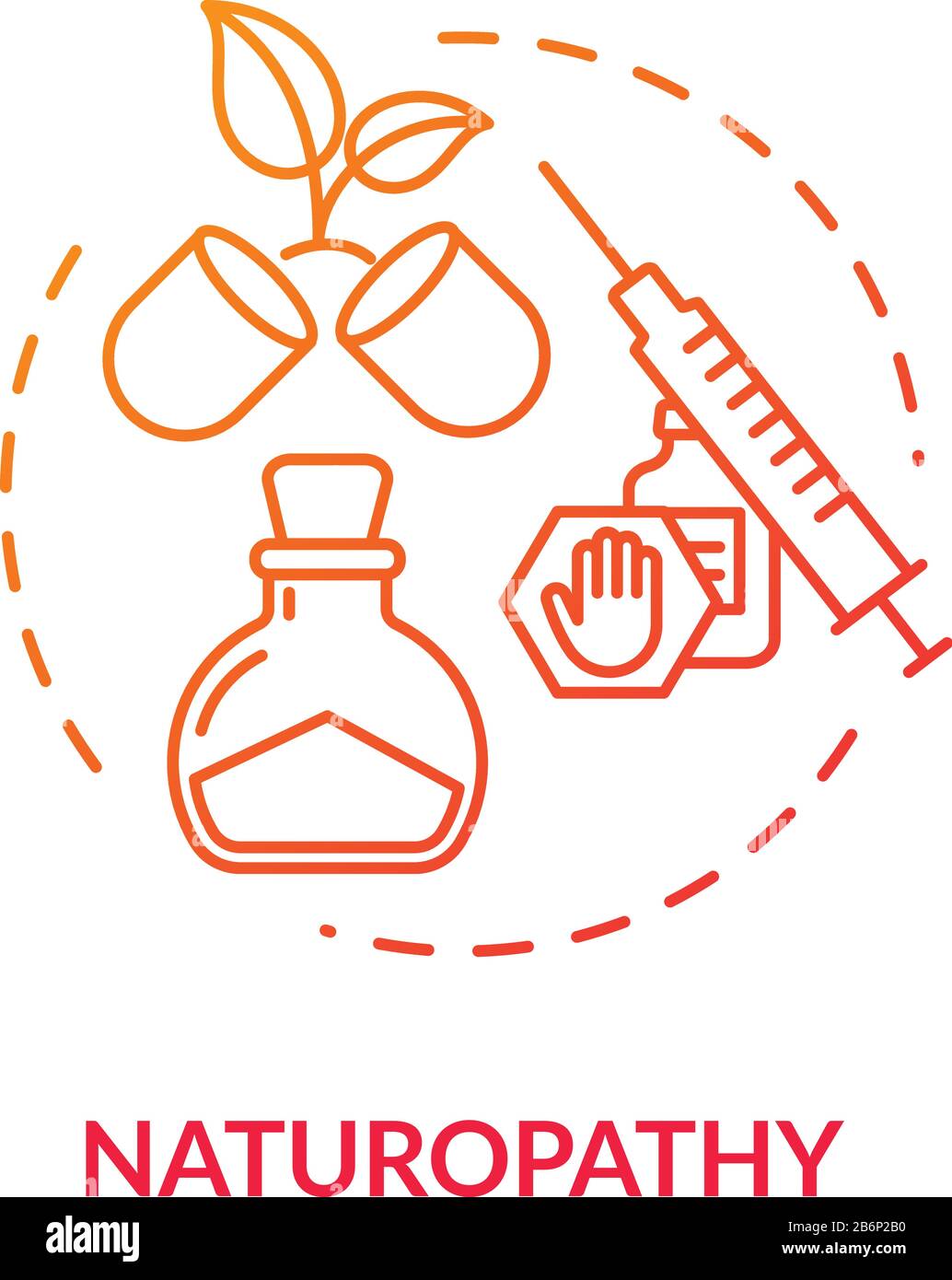 Naturopathy concept icon. Alternative and conventional medicine idea ...