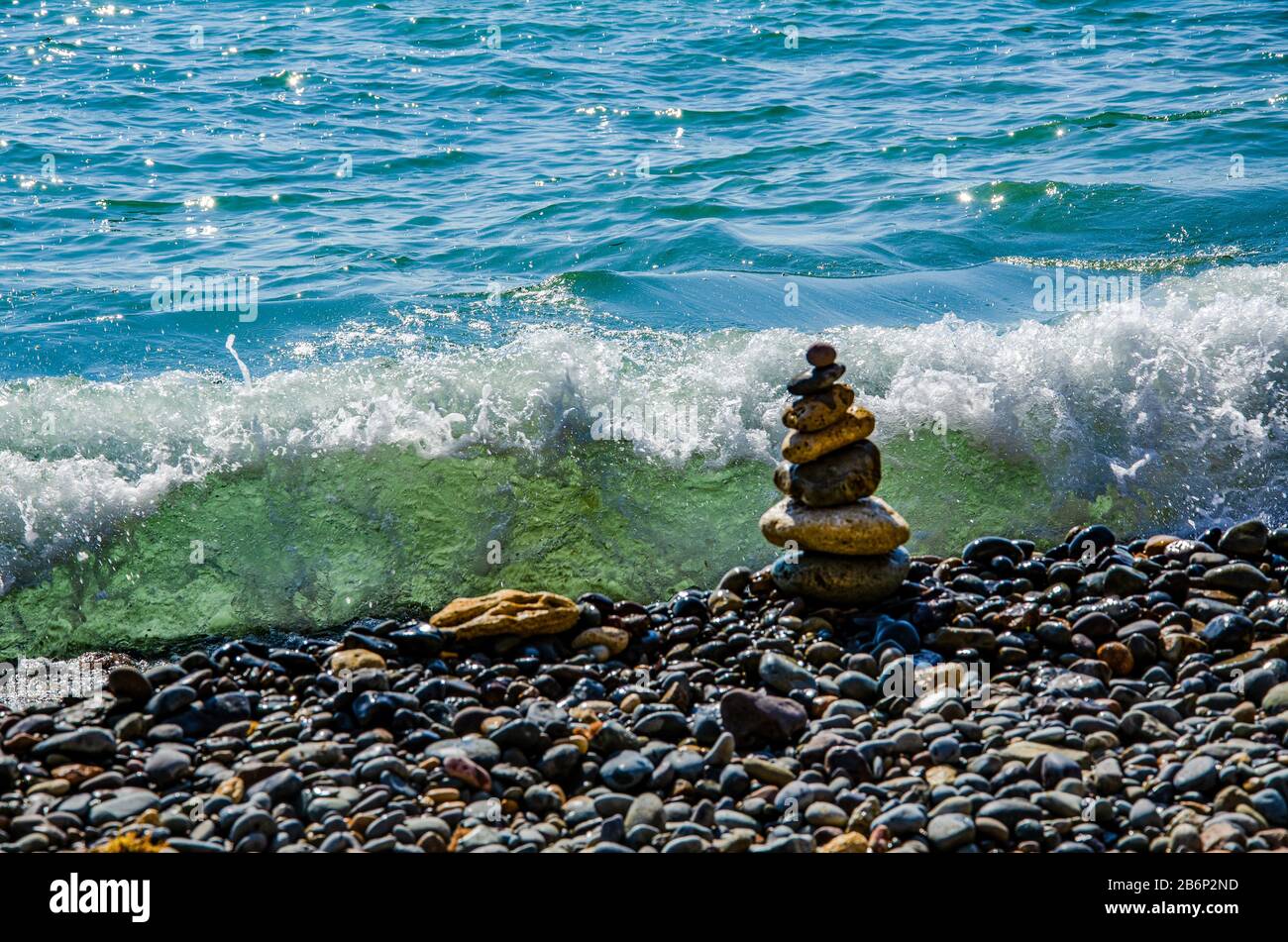 Pebble stone pyramids hi-res stock photography and images - Alamy