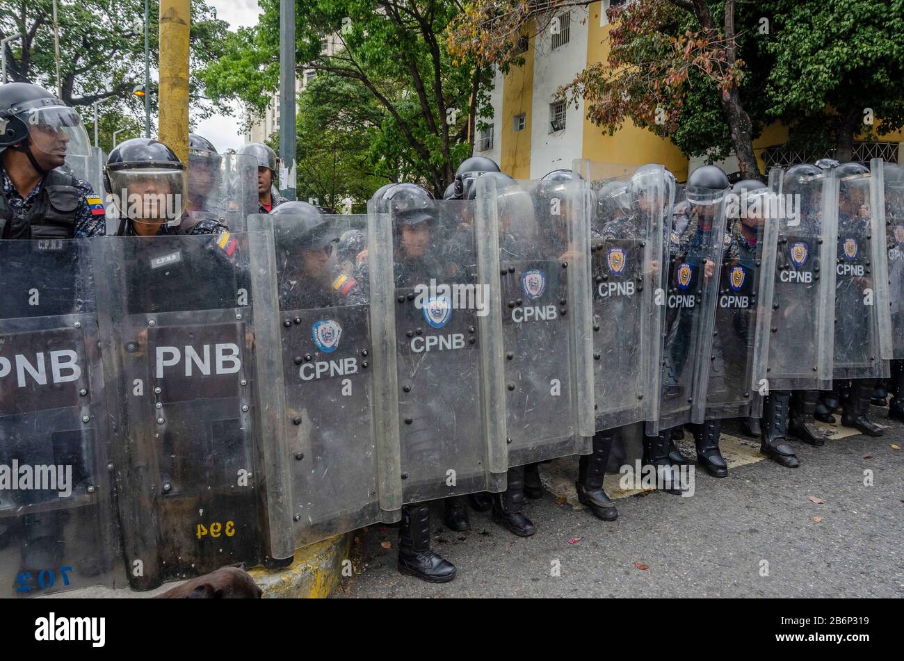 Caracas, Miranda, Venezuela. 10th Mar, 2020. Bolivarian National Police ...