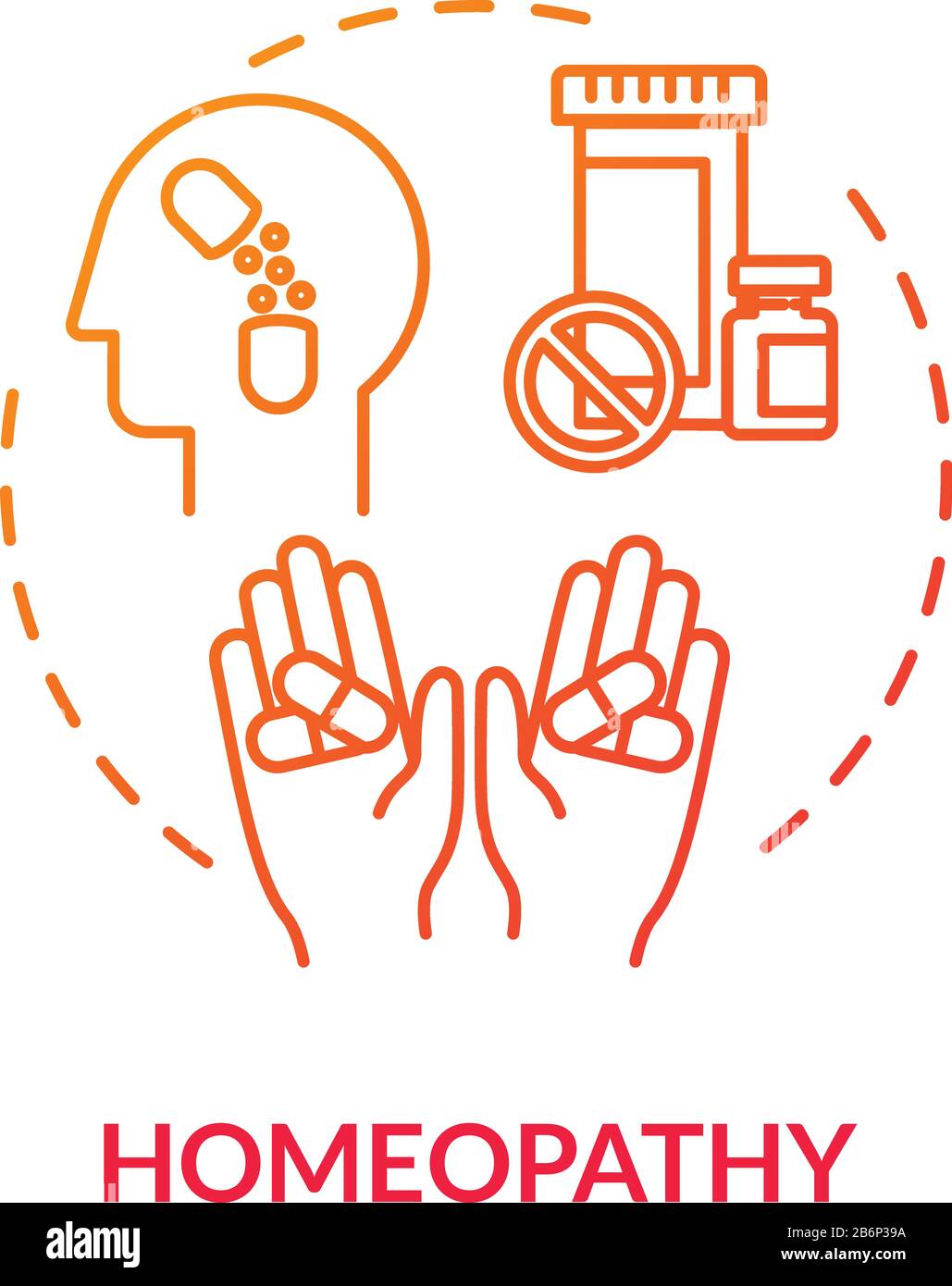Homeopathy concept icon. Alternative medicine, complementary therapy ...