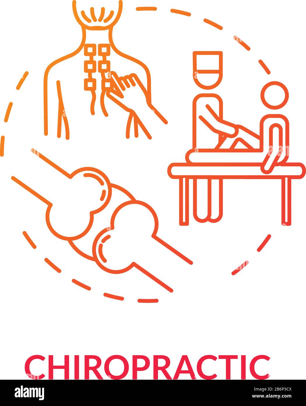 Chiropractic concept icon. Complementary medicine, physiotherapy idea ...