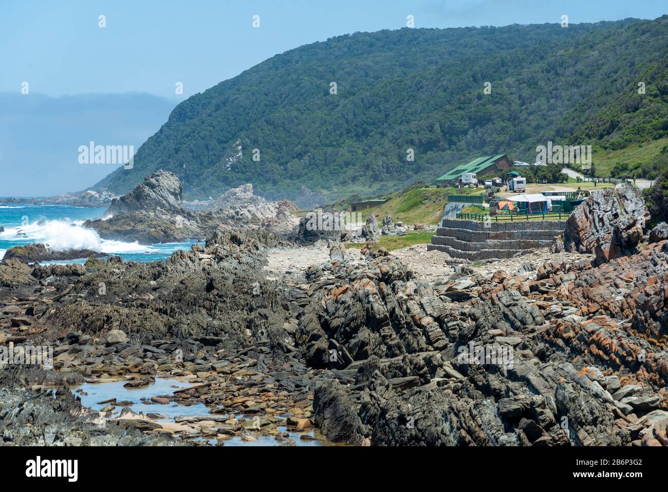 Storms River Mouth Rest Camp, showing caravan and camping section ...