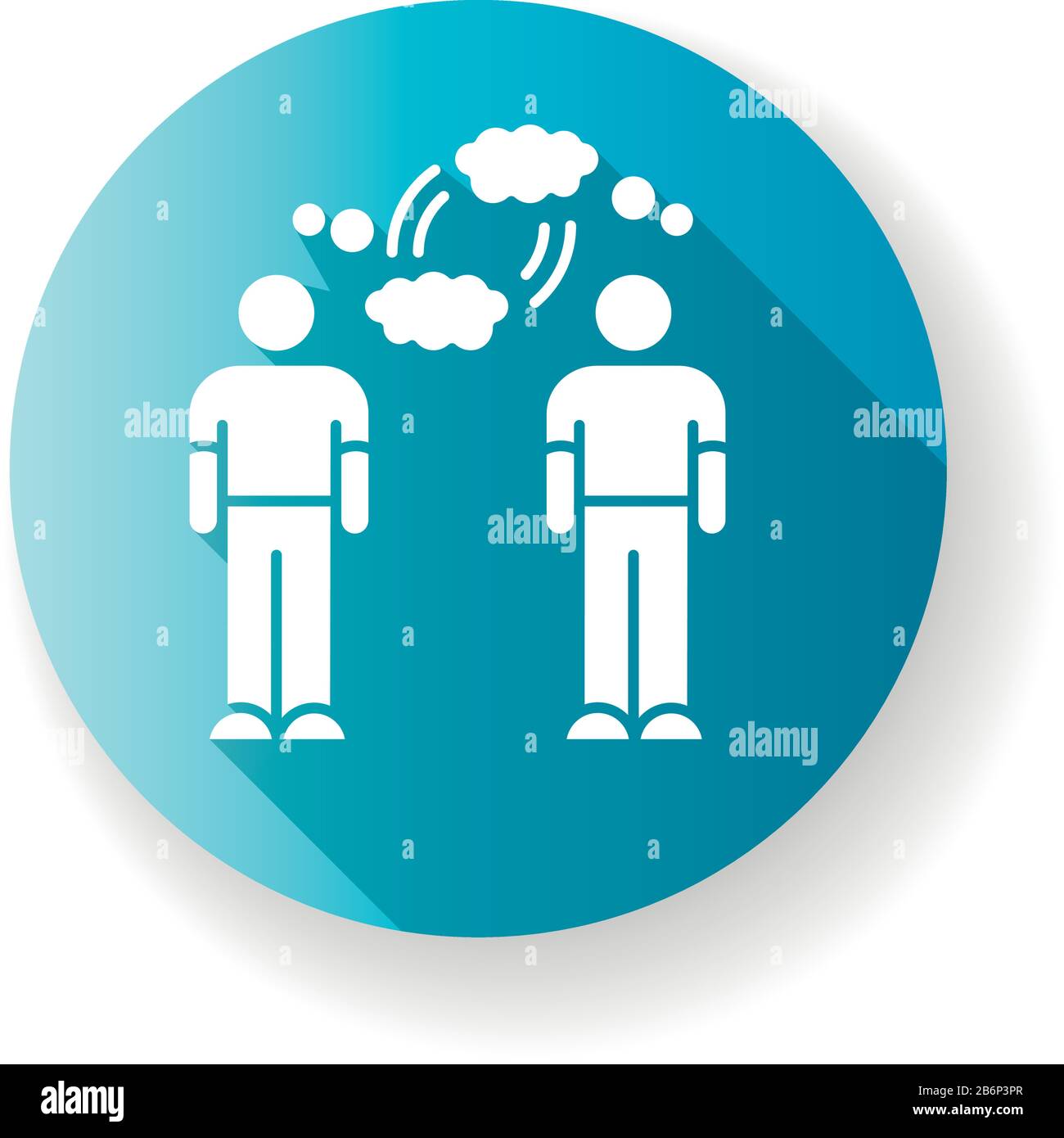 Mutual Understanding Blue Flat Design Long Shadow Glyph Icon