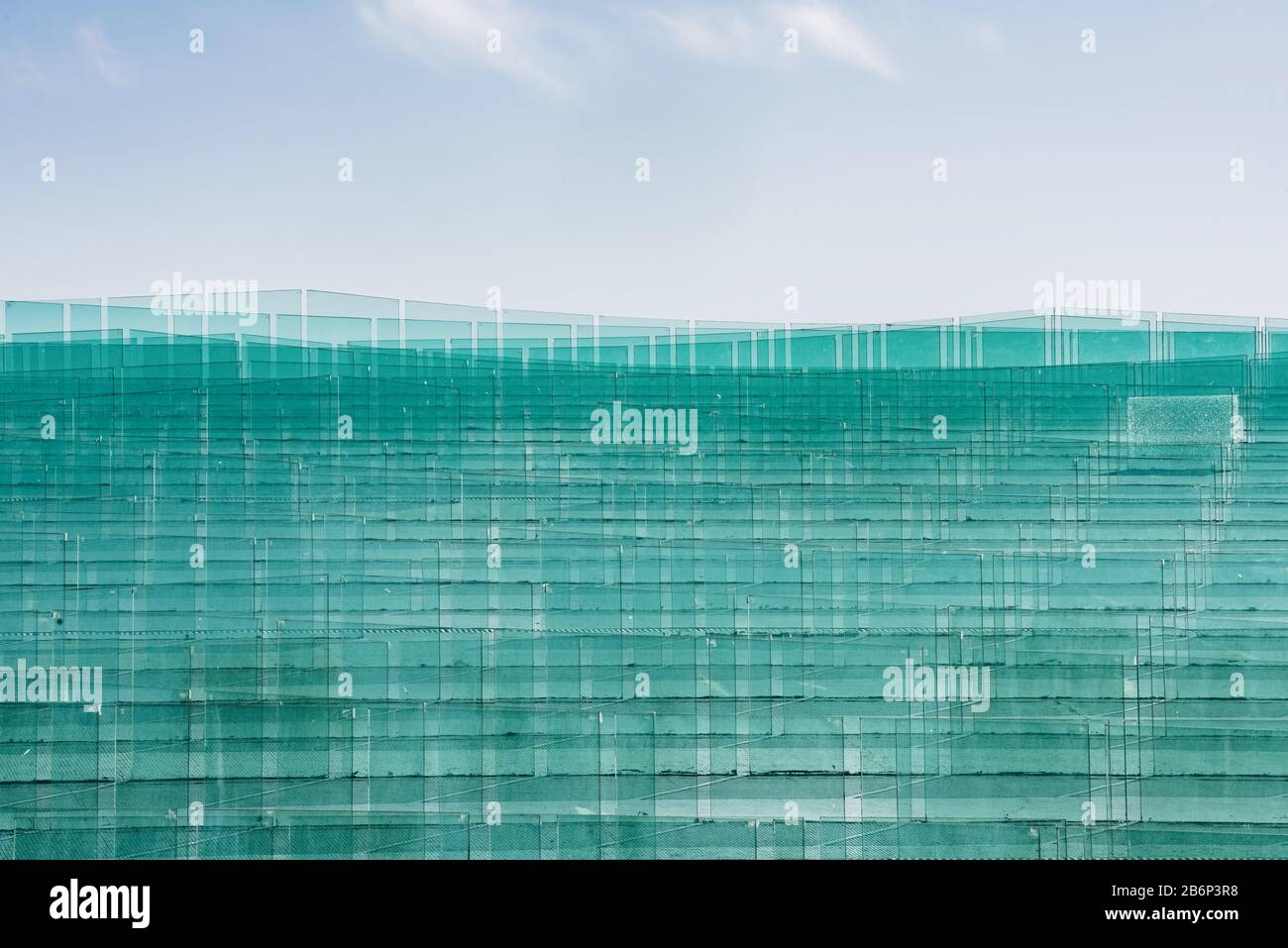 Sheets of green tempered clear glass Stock Photo - Alamy