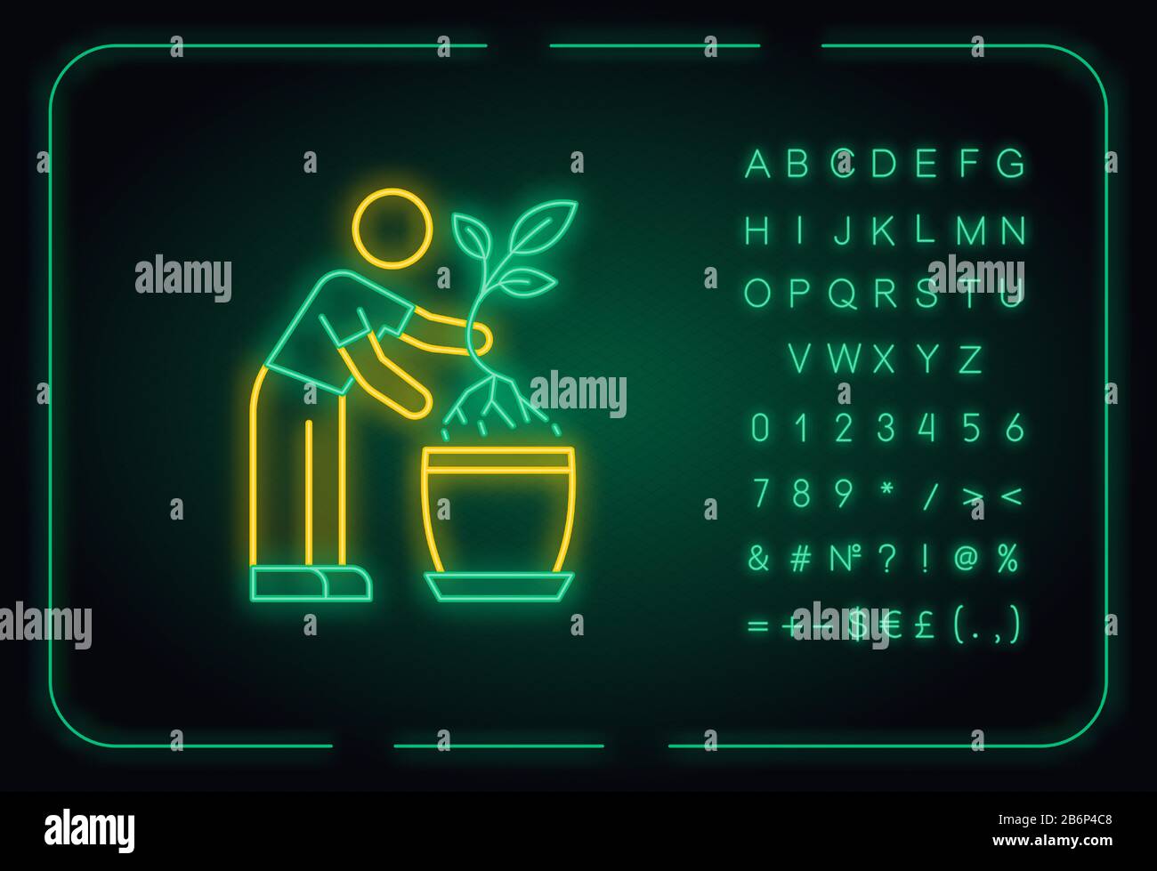 Transplanting potting Stock Vector Images - Alamy