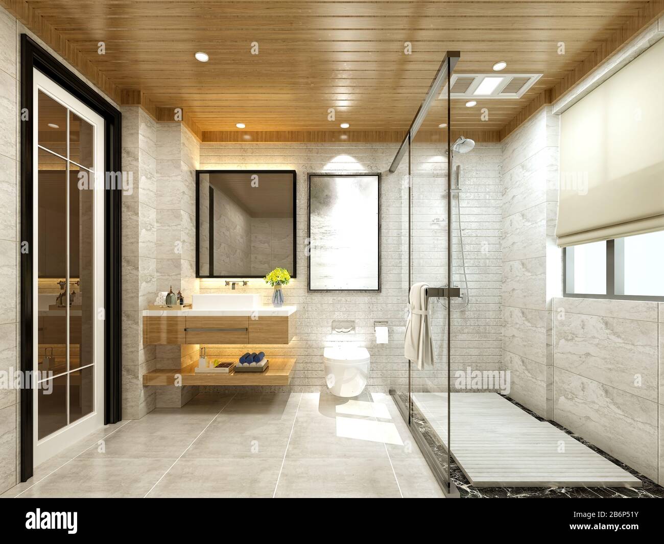 3d render of luxury bathroom Stock Photo - Alamy