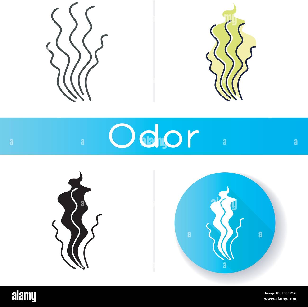 Bad smell icon. Stinky scent. Toxic gas, stench. Fragrance curves ...