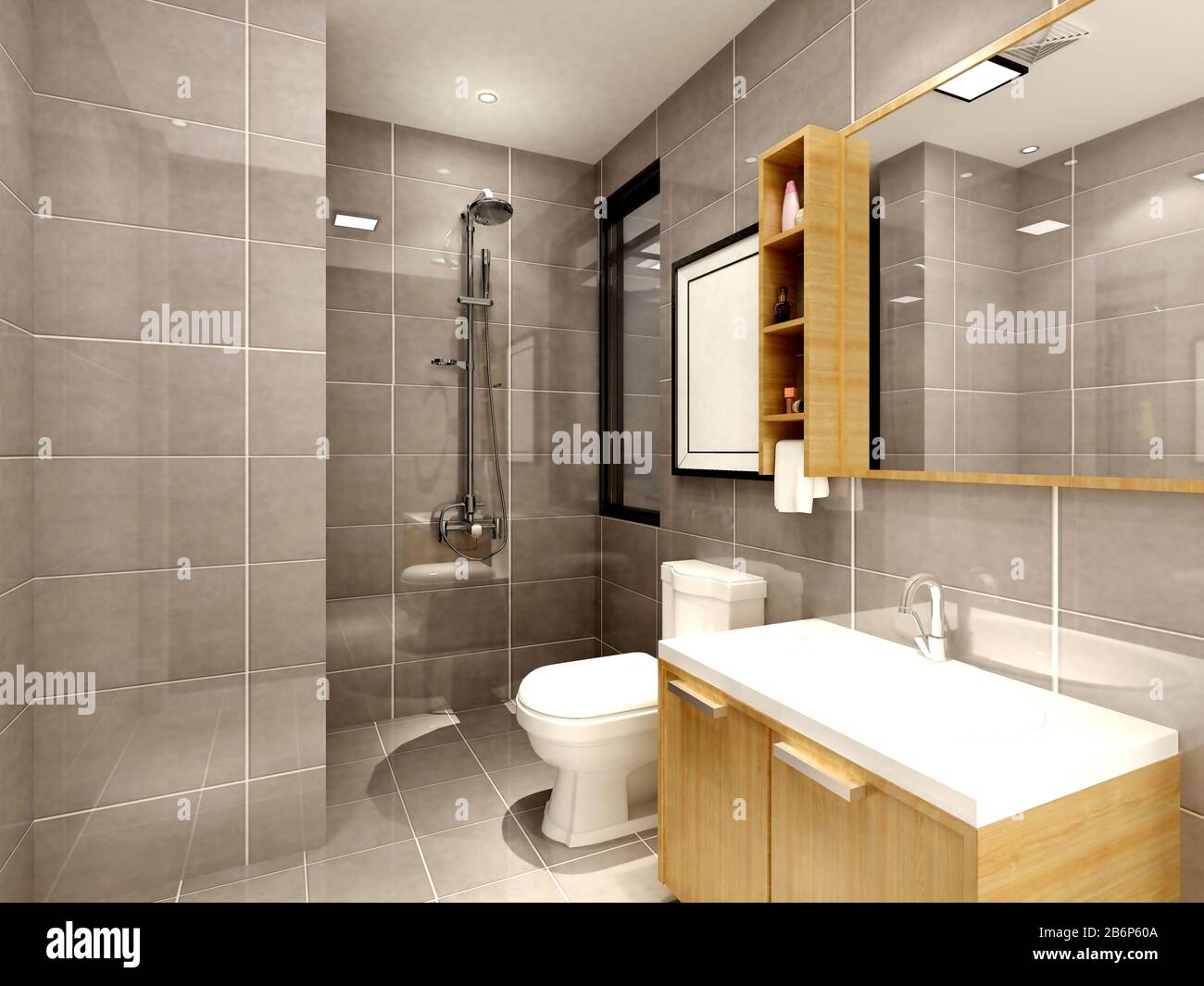 3d render of luxury bathroom Stock Photo - Alamy