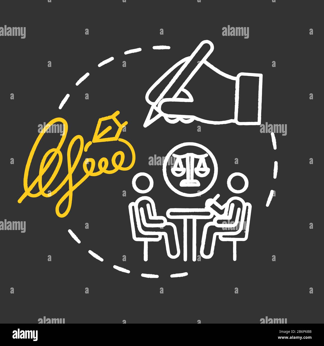 Signature authenticity chalk RGB color concept icon. Safe deal. Signing ...