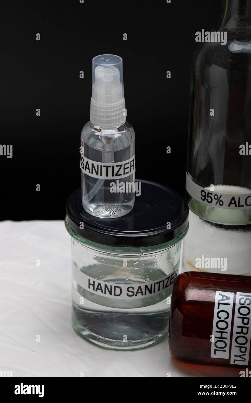 Sanitizer medical alcohol spirit based liquid to desinfect hands ...