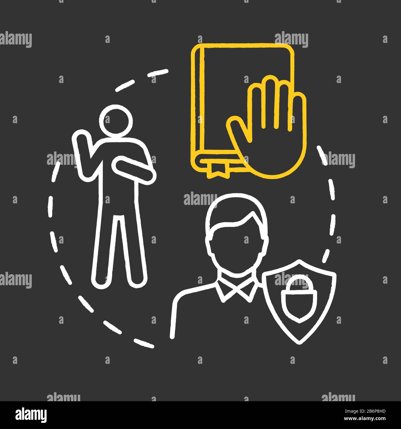 Oath Chalk Rgb Color Concept Icon Making Pledge On Book Courthouse