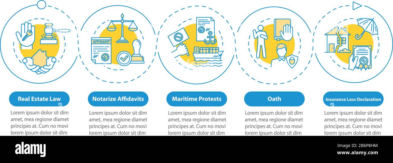 Notary services vector infographic template. Agreement. Translation ...