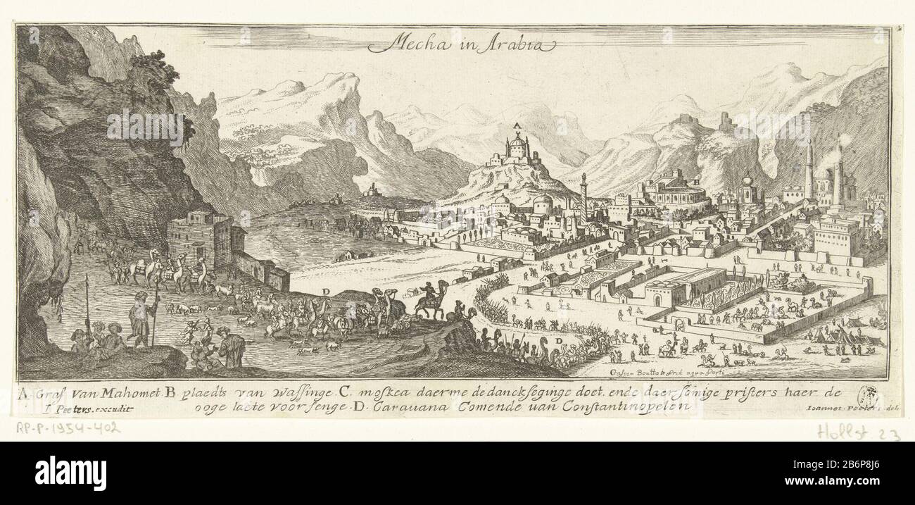 Gezicht op Mekka Topografische afbeeldingen van het Midden-Oosten ...