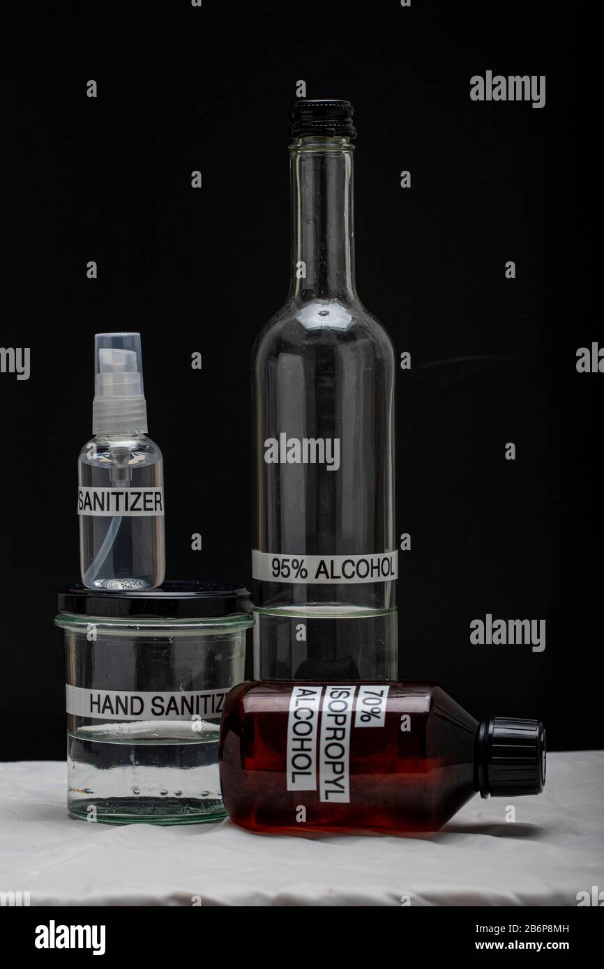 Sanitizer medical alcohol spirit based liquid to desinfect hands ...