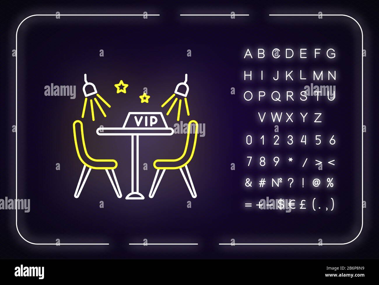 VIP lounge zone neon light icon. Outer glowing effect. Sign with ...