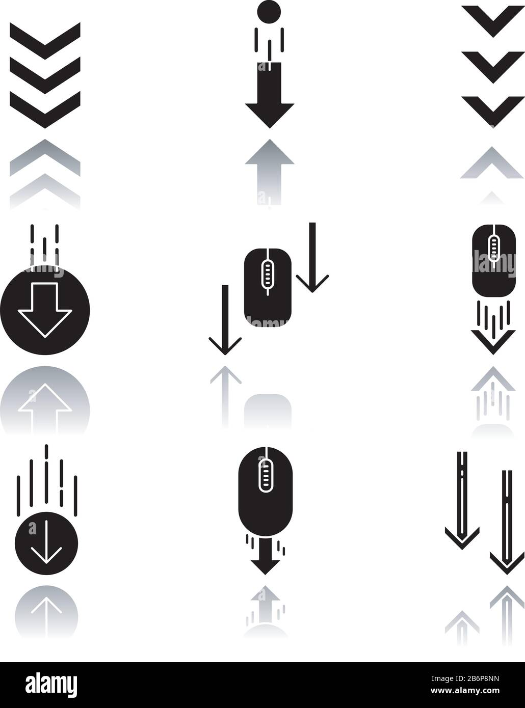 Set Gradient Button Icons Design Black and White Stock Photos & Images - Alamy