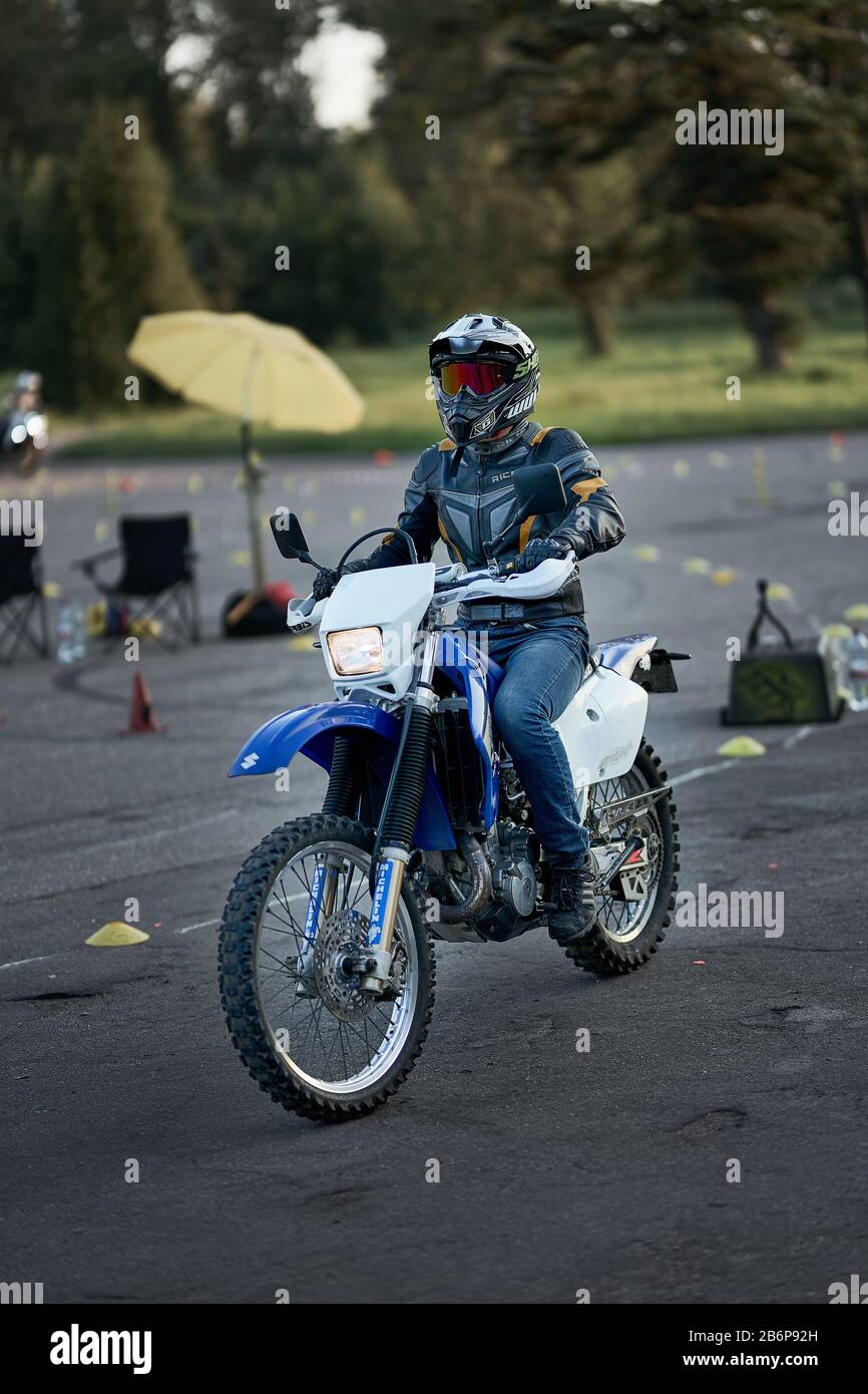 motocross bike race speed and power in extreme man sport Stock Photo ...