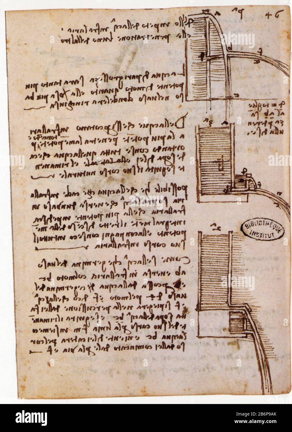 Leonardo da Vinci. Study of water pressure. 1508 Stock Photo - Alamy