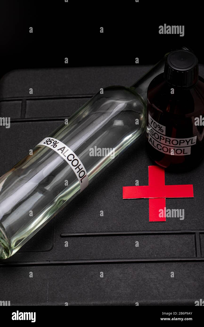 Sanitizer medical alcohol spirit based liquid to desinfect hands ...