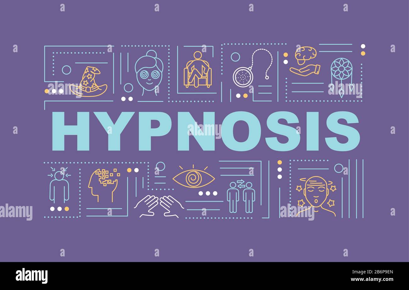 Hypnosis word concepts banner. Hypnotherapy. Subconsciousness ...