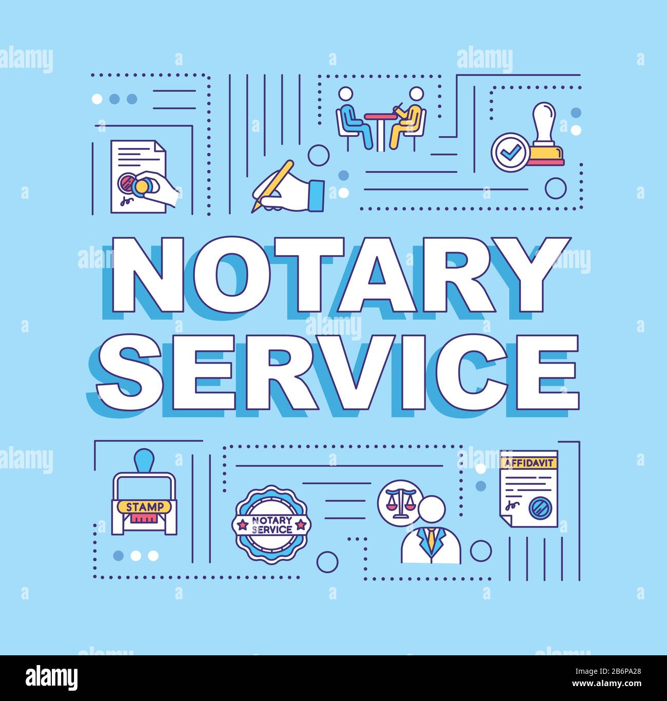 Notary service word concepts banner. Common law. Legal papers ...