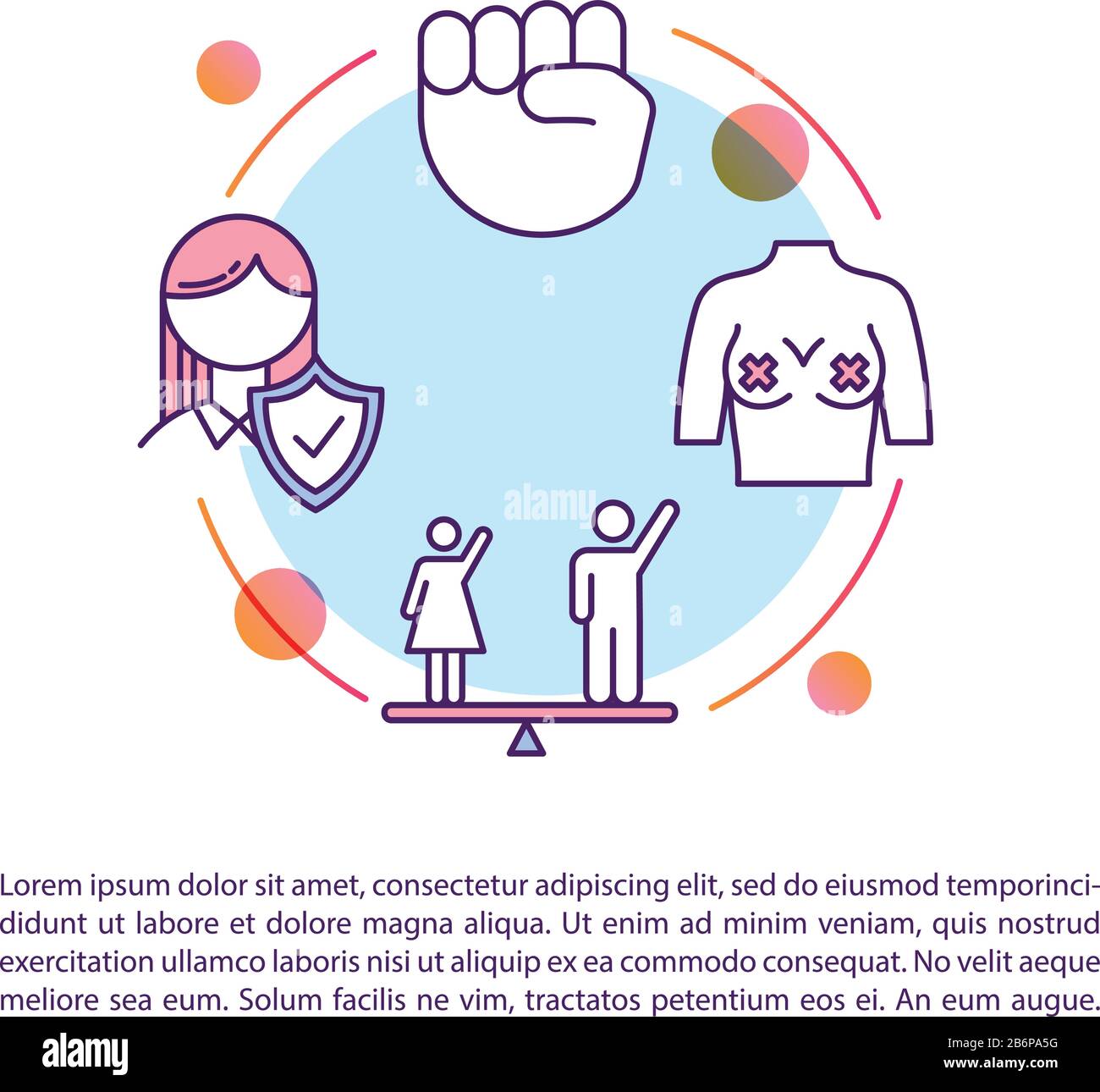 Feminism Movement Protest Concept Icon With Text Women Rights Defence