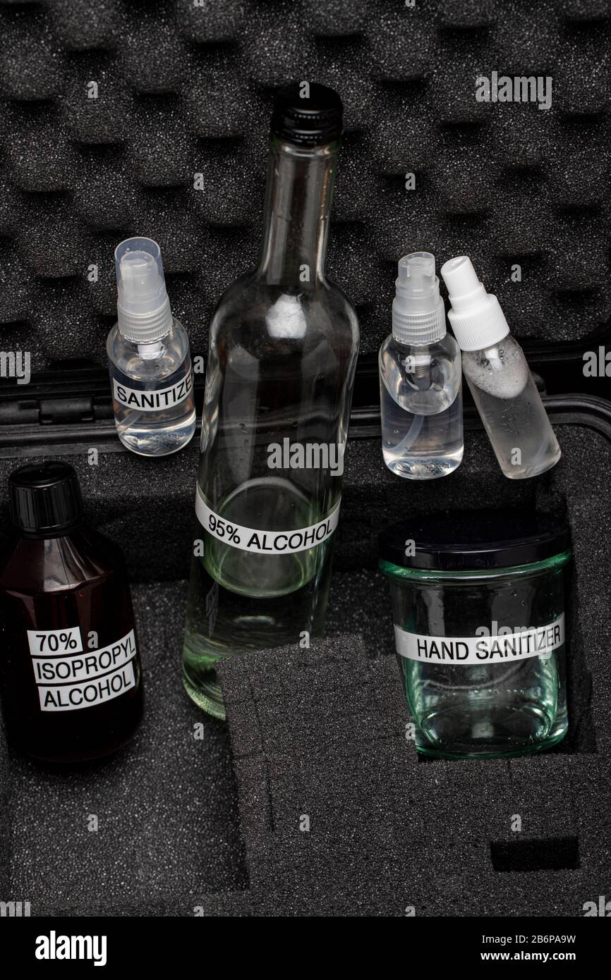 Sanitizer medical alcohol spirit based liquid to desinfect hands ...