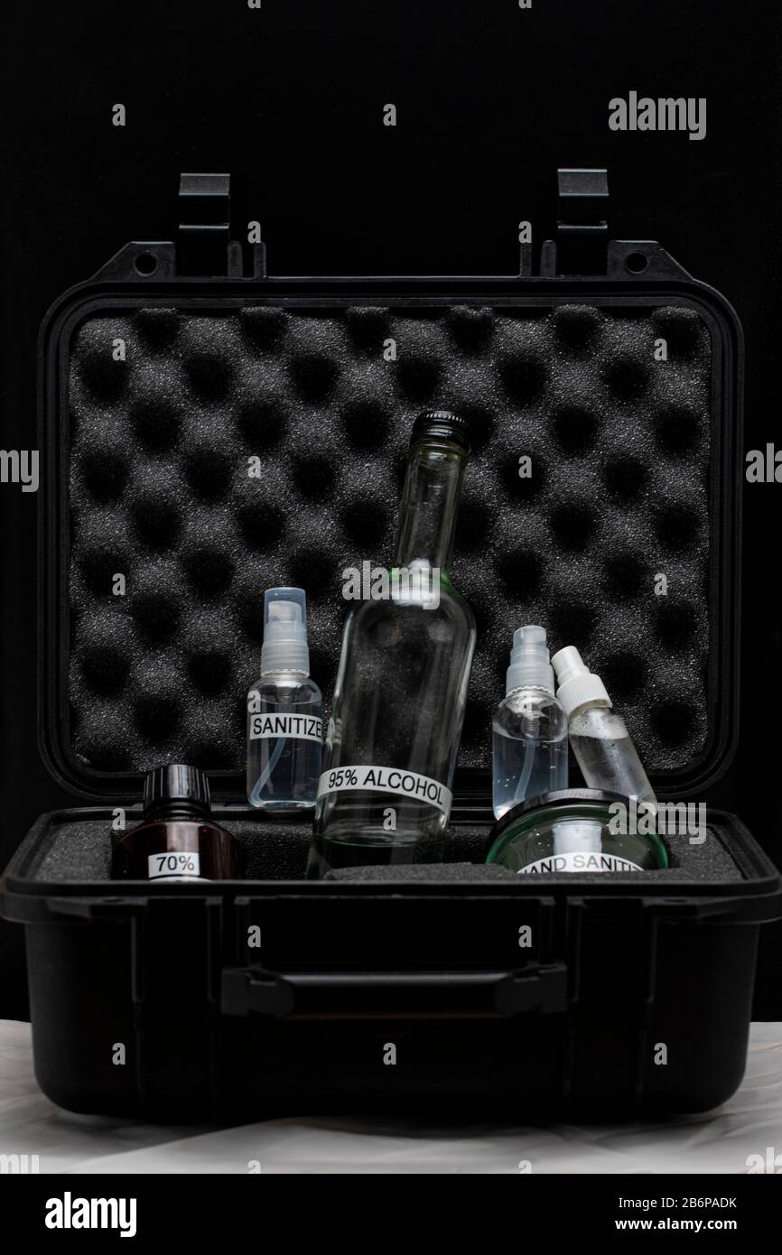 Sanitizer medical alcohol spirit based liquid to desinfect hands ...