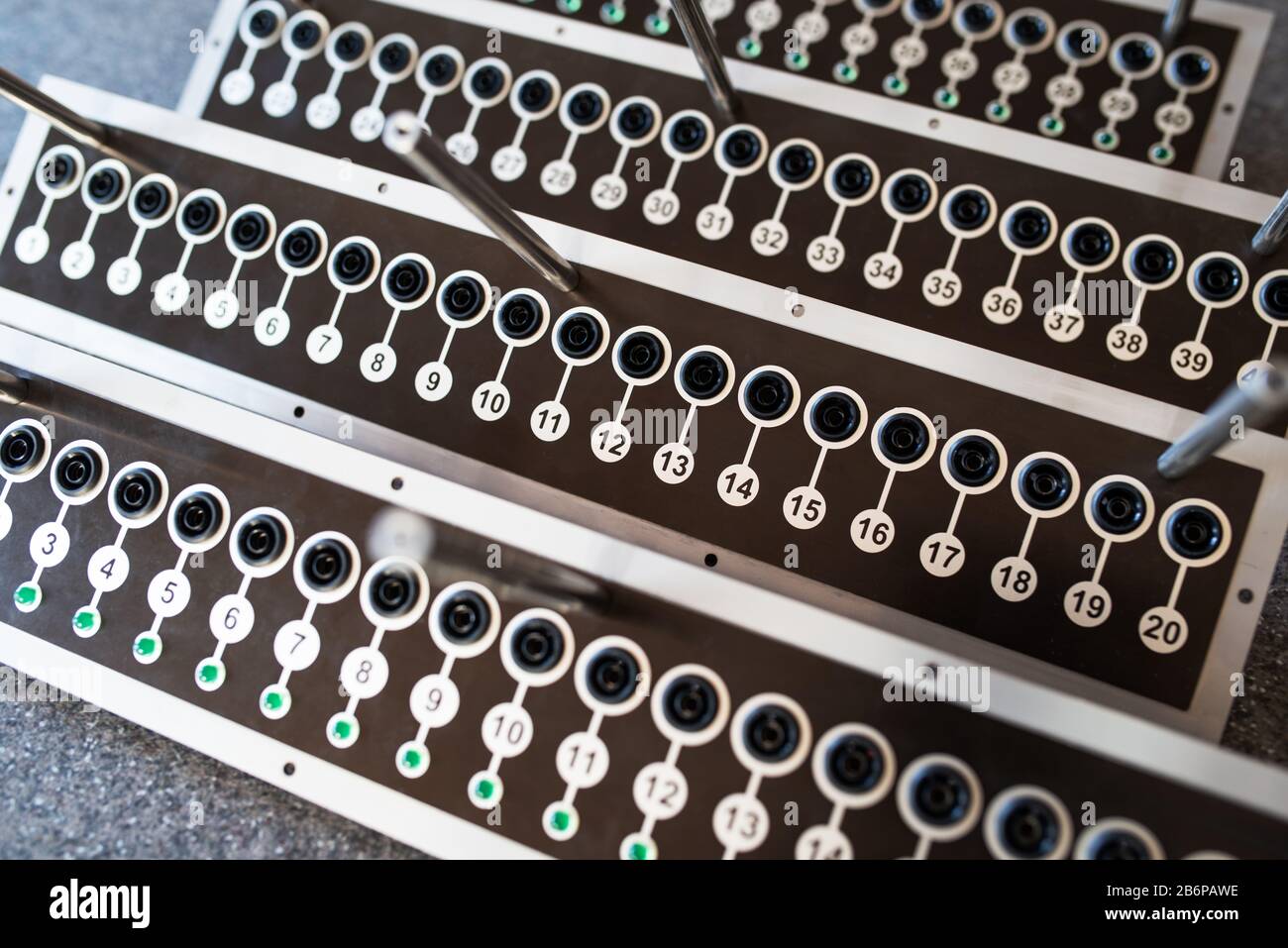 Close-up side view of sophisticated radio-controlled equipment with ...