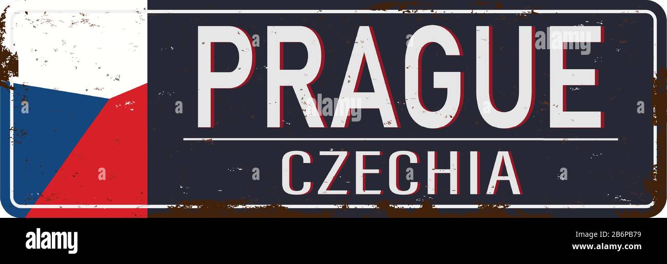 Road sign prague Stock Vector Images - Alamy