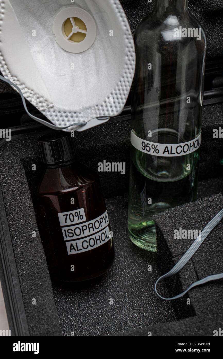 Sanitizer medical alcohol spirit based liquid to desinfect hands ...