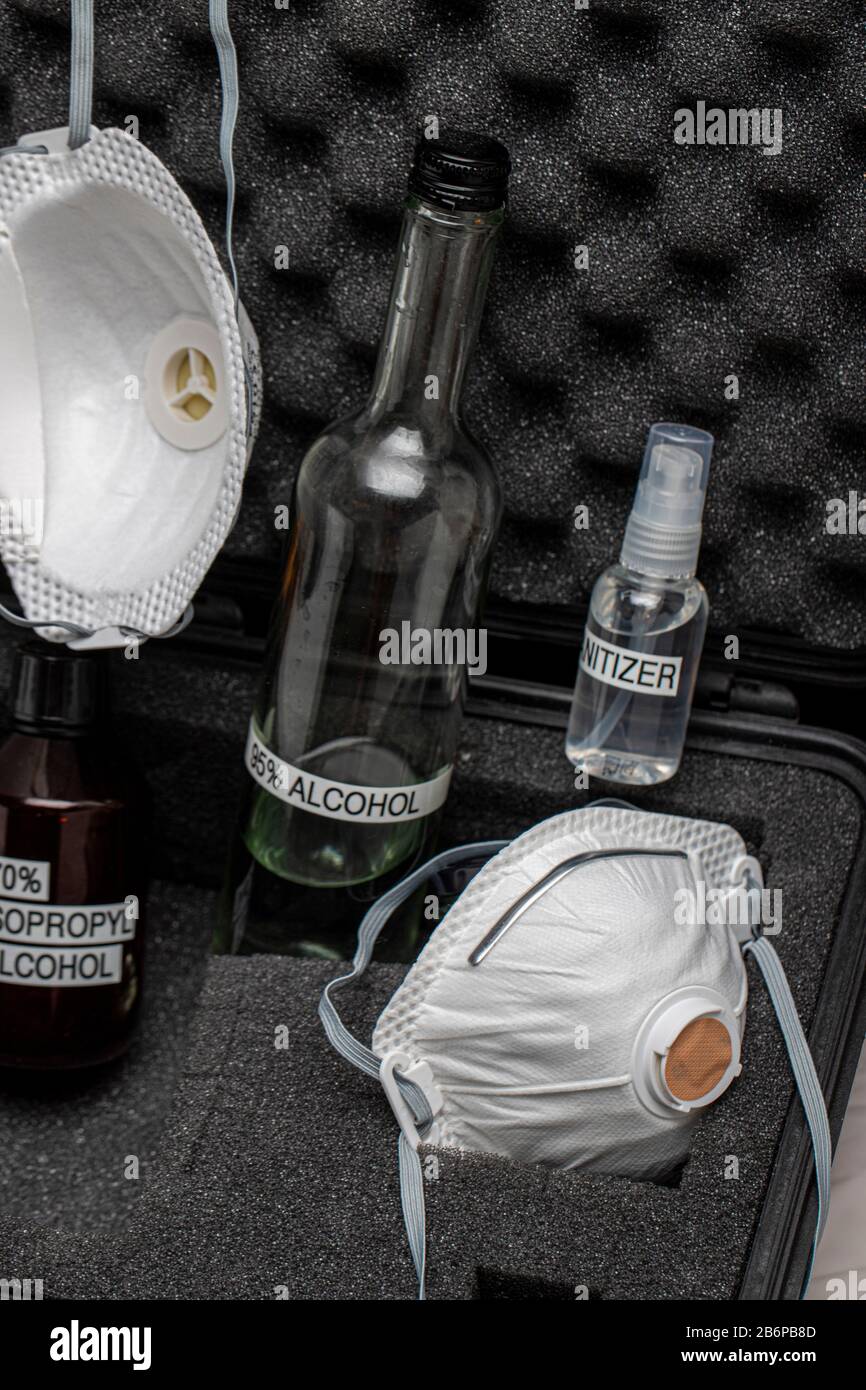 Sanitizer medical alcohol spirit based liquid to desinfect hands ...