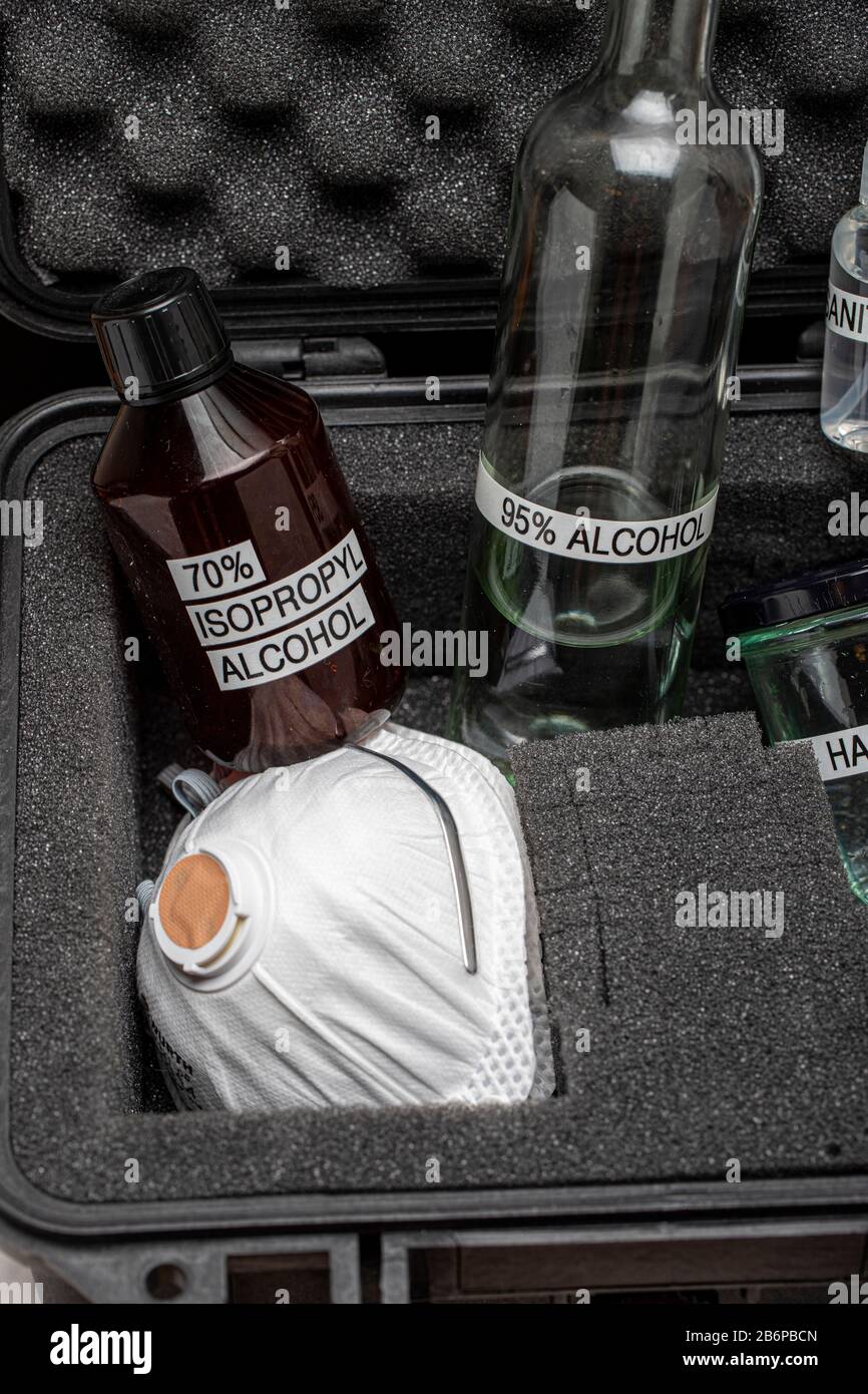 Sanitizer medical alcohol spirit based liquid to desinfect hands ...