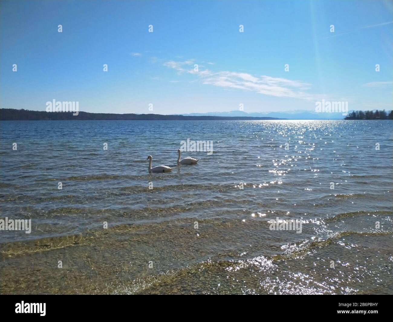 sunny day at lake starnberg Stock Photo - Alamy