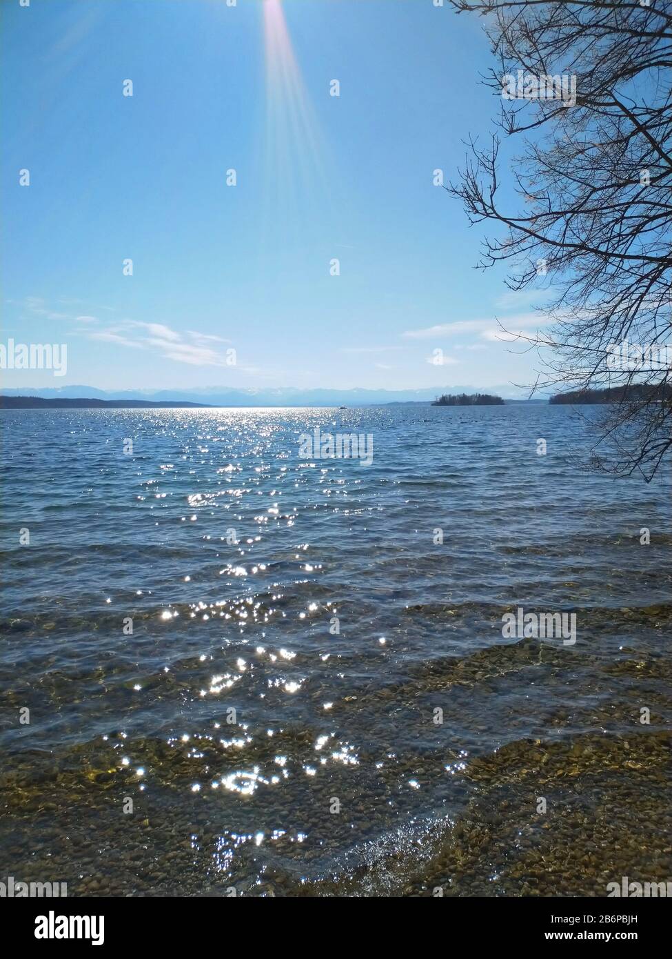 sunny day at lake starnberg Stock Photo - Alamy