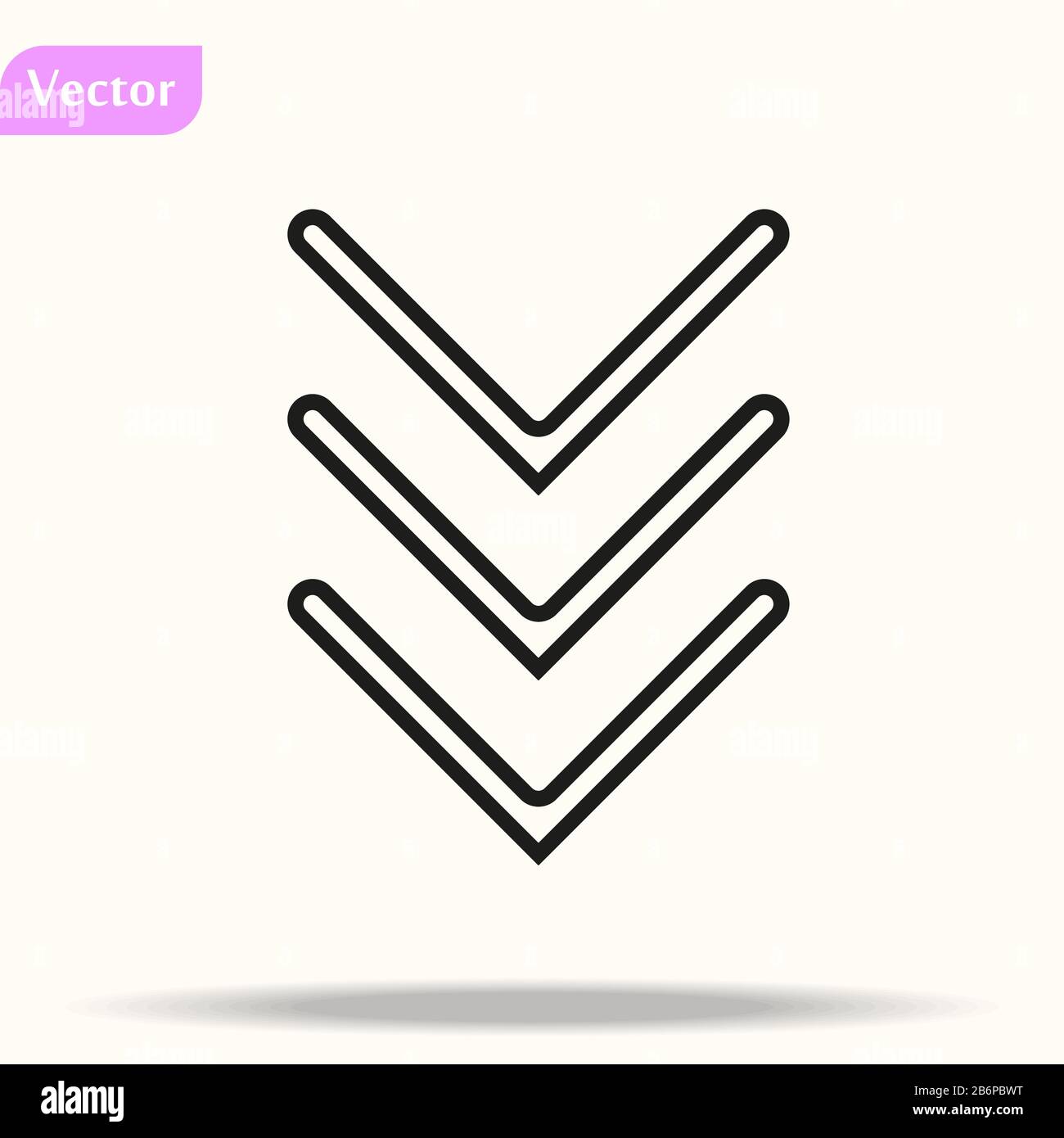 arrow down icon isolated sign symbol vector illustration - high quality ...