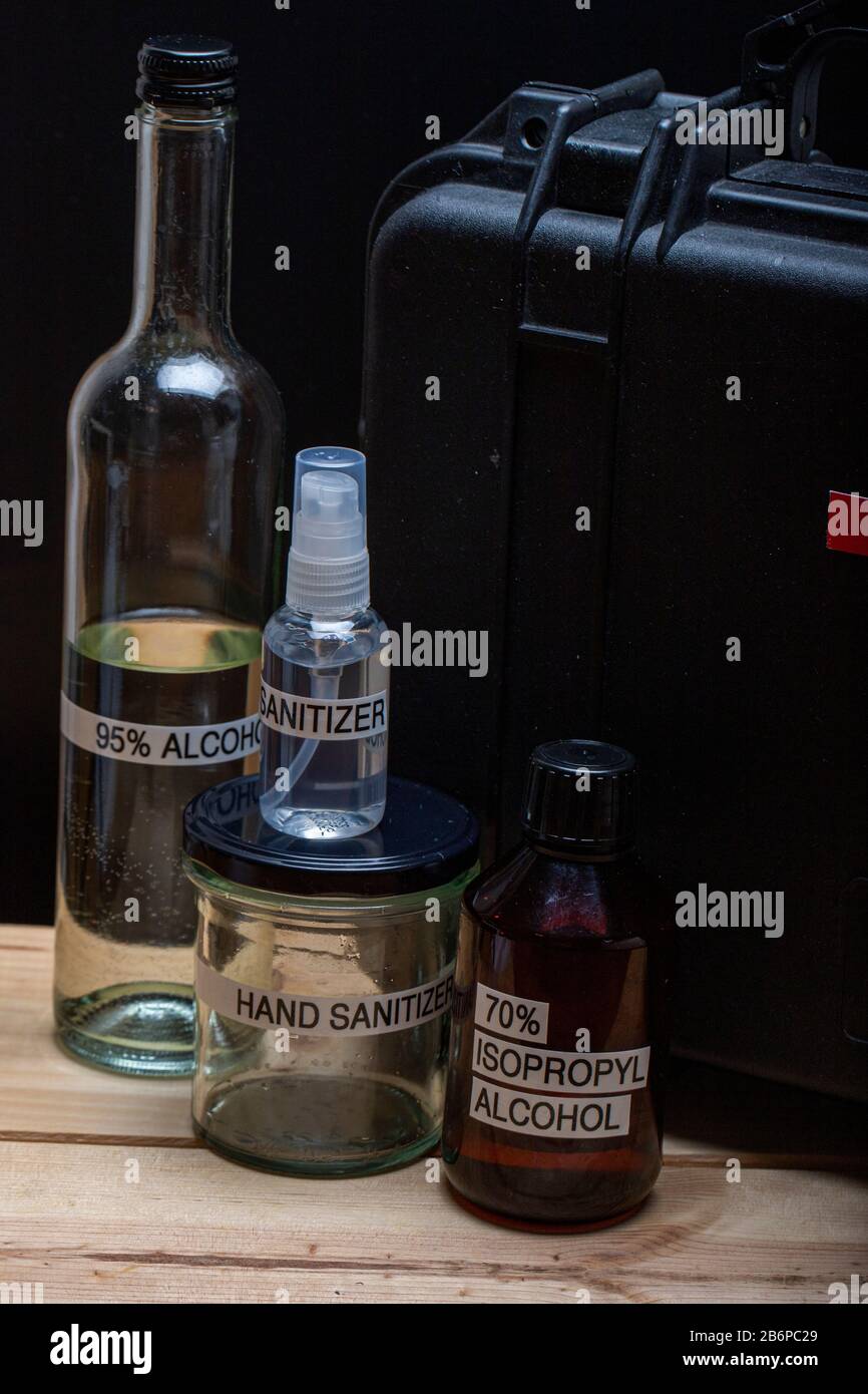 Sanitizer medical alcohol spirit based liquid to desinfect hands ...