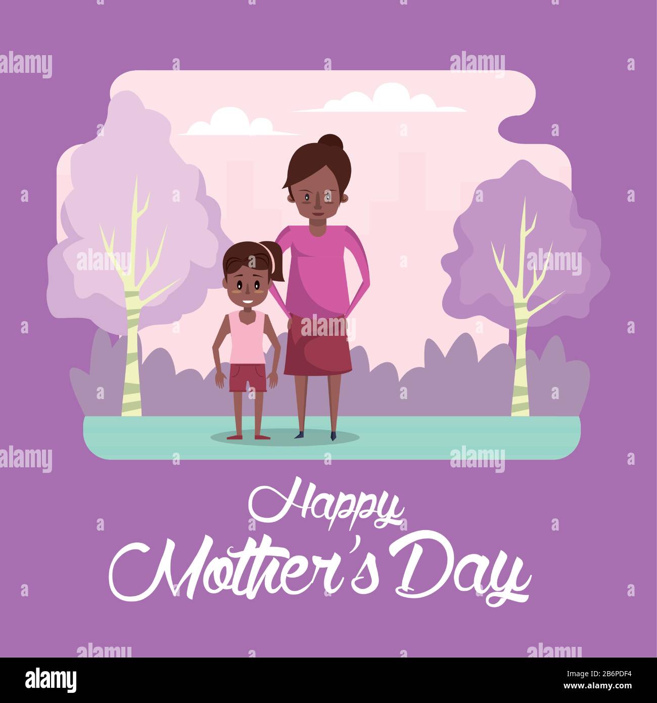 happy mothers day card with afro mother and son Stock Vector Image ...