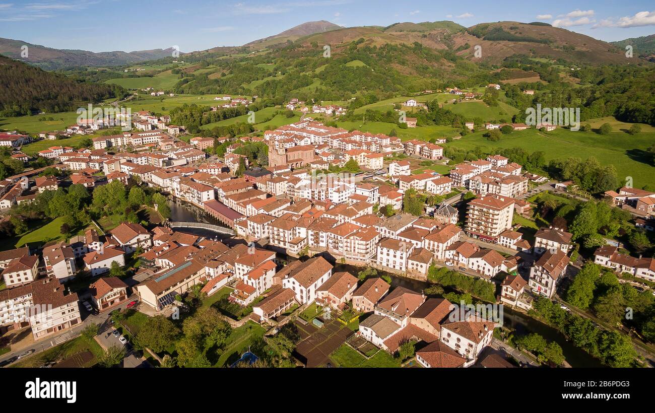 Elizondo village in Navarre province, Spain Stock Photo - Alamy