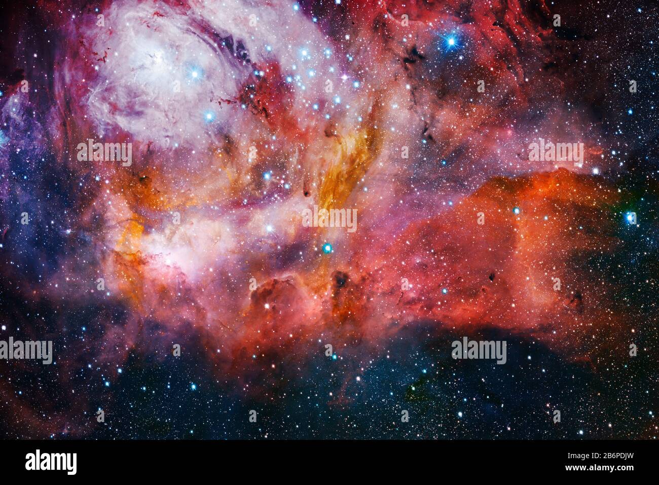 Nebulae and stars in outer space, glowing mysterious universe. Elements ...