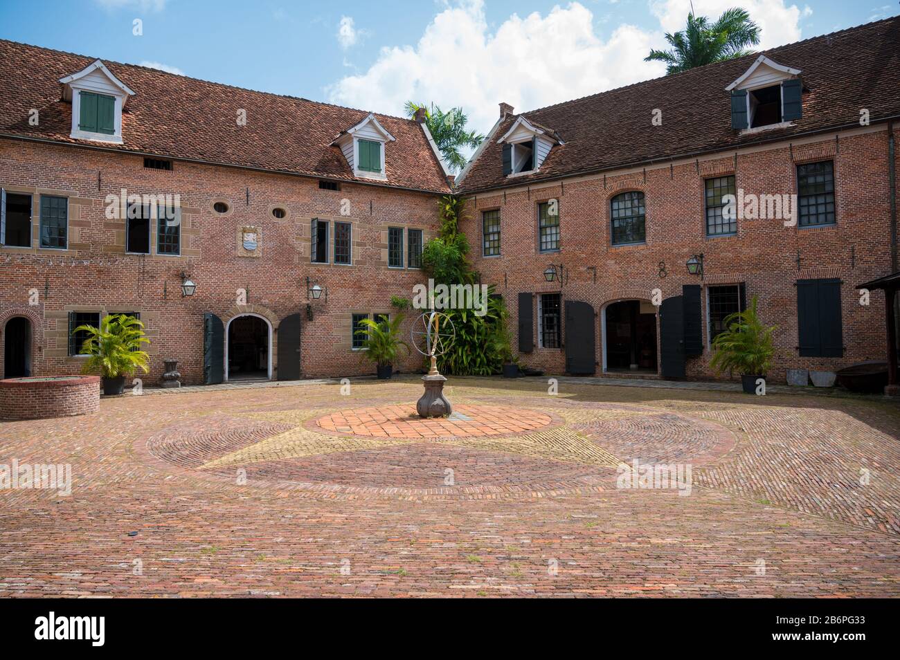 Courtyard of old dutch colonial Fort Zeelandia in Paramaribo, capital ...