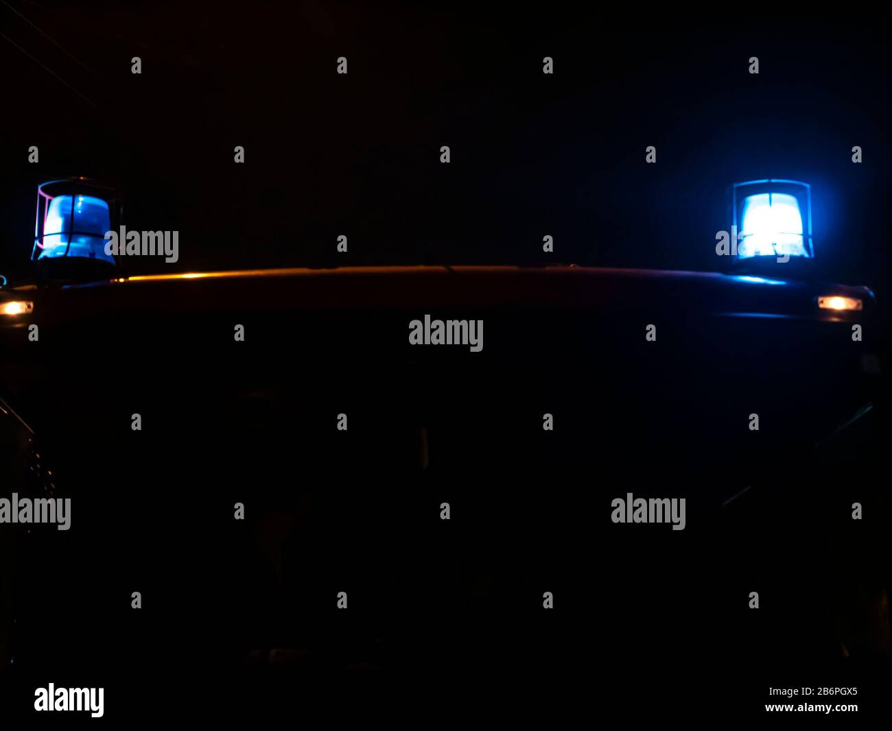 Light signal siren of a fire engine at night Stock Photo - Alamy