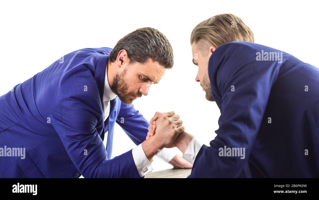 Business rivalry concept. Men in suit, businessmen with busy faces ...