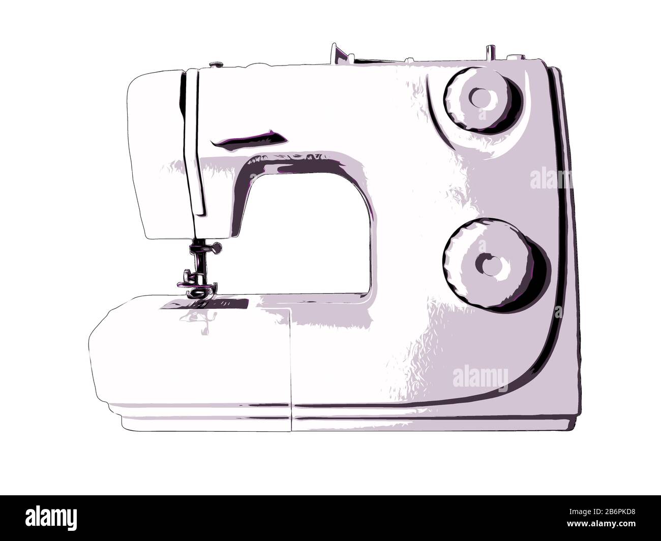 Blank Sewing Machine On A White Background Illustration Vector Stock