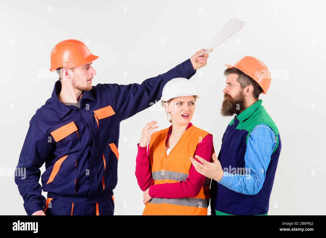 Team of architects concept. Team of architects, engineers discussing ...